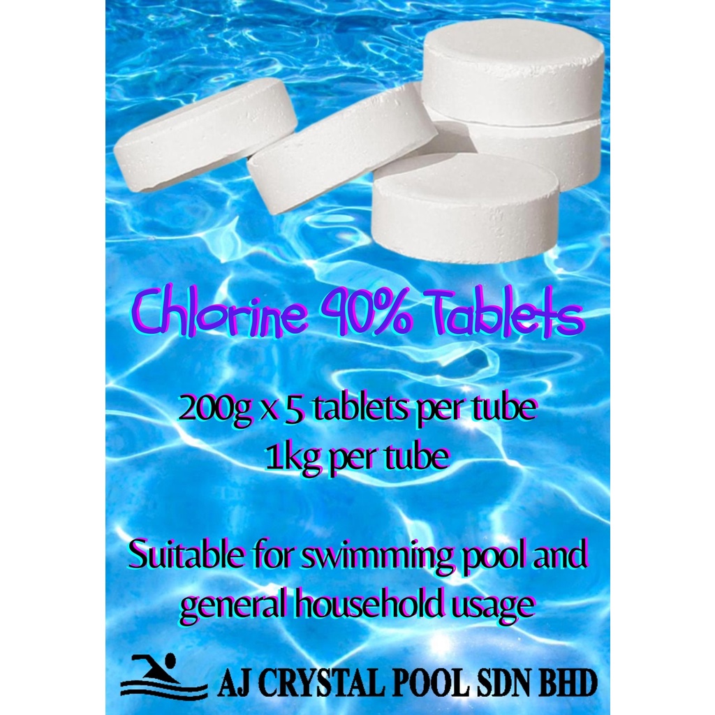 CRYSTAL CLOR 90T Chlorine 90% Tablets (Klorin 90% tablet penggunaan ...