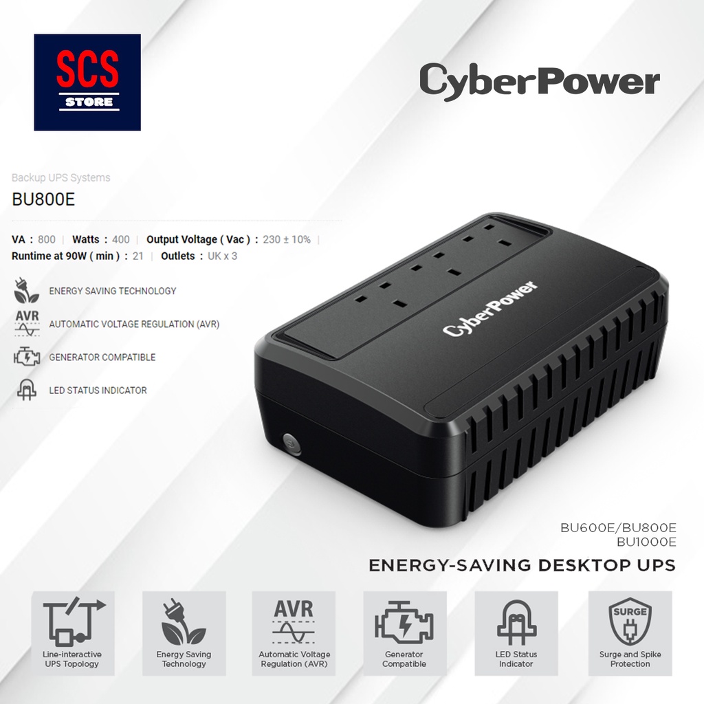 CYBERPOWER BU800E / UT800EG BACKUP UPS SYSTEMS | Shopee Malaysia