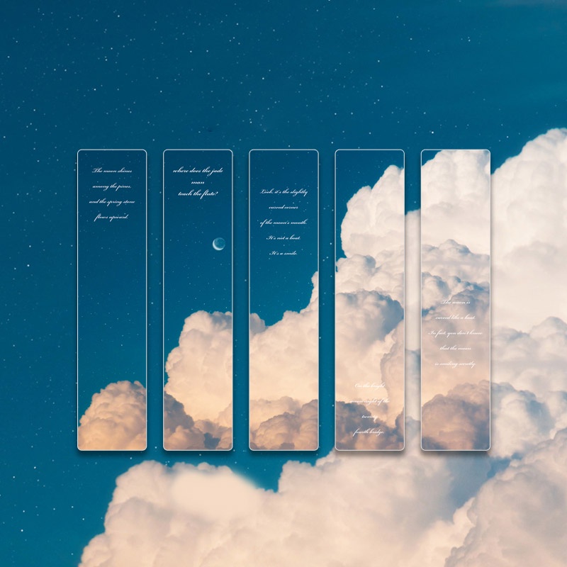 5 Pcs Frosted PVC Sky&Space Series Bookmarks Creative Translucent ...