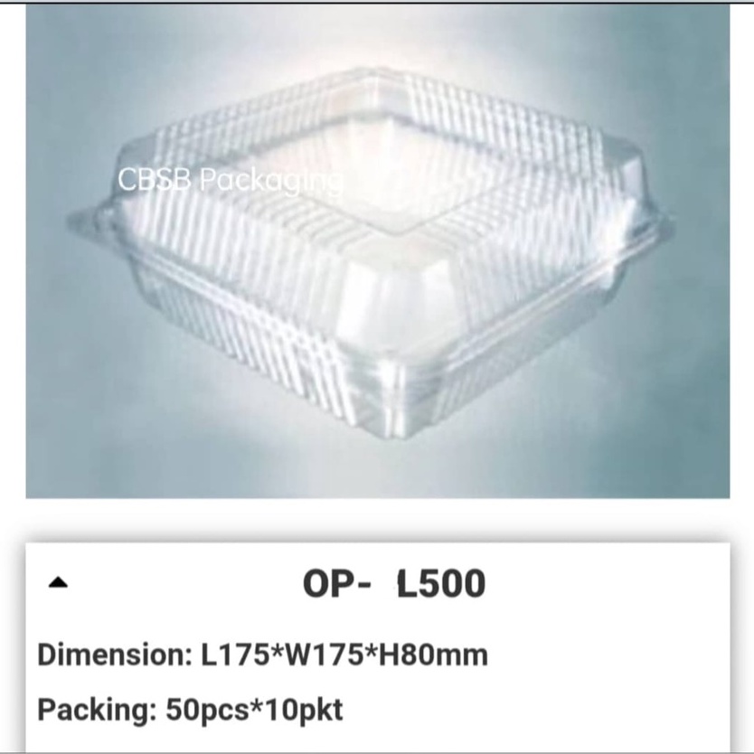 RENEQ OPS L500 DISPOSABLE CLEAR PLASTIC FOOD BOX / CAKE / KUIH MUIH ...