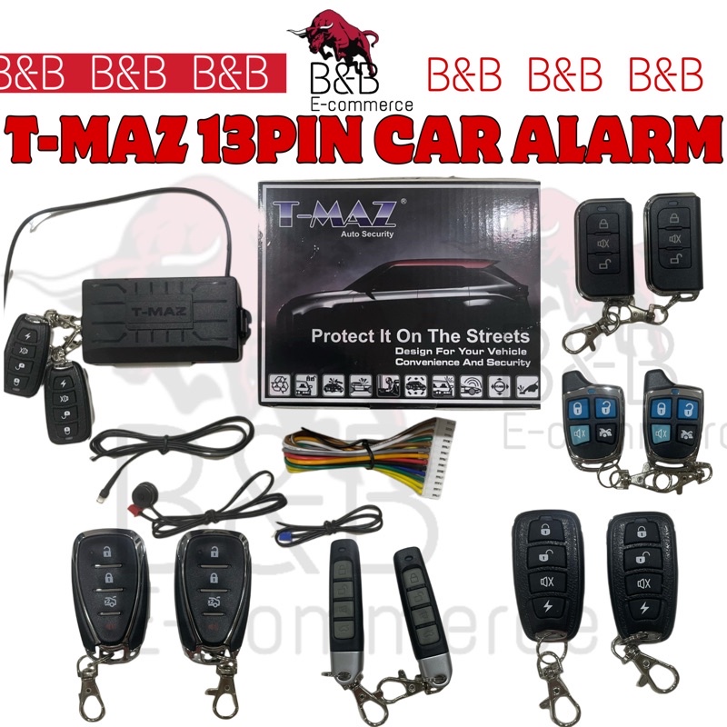 T-MAZ 13pin Tmaz Universal Security System Alarm Car Alarm wira saga ...