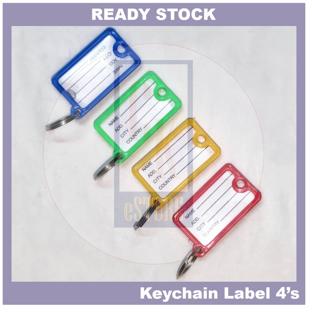 Tag Kunci ID Keychain Penanda Nama Warna Mix Label Key Ring Tag Nombor ...