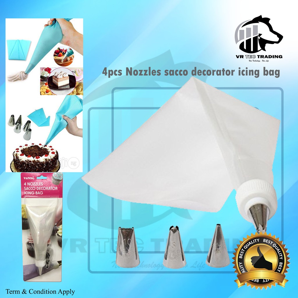 🇲🇾 Ready Stock 💕4pcs Nozzles Sacco Decorator Icing piping bag Cake ...