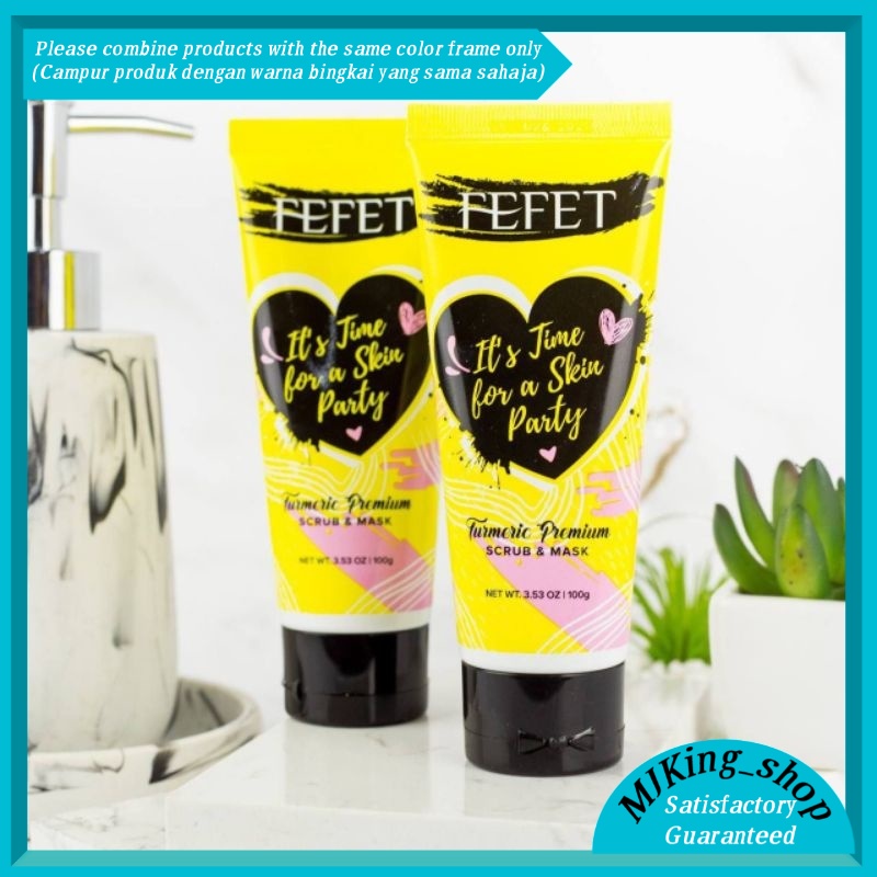 ORIGINAL FEFET Kunyit Nyit Nyit Turmeric Body Face Scrub Mask | Shopee ...