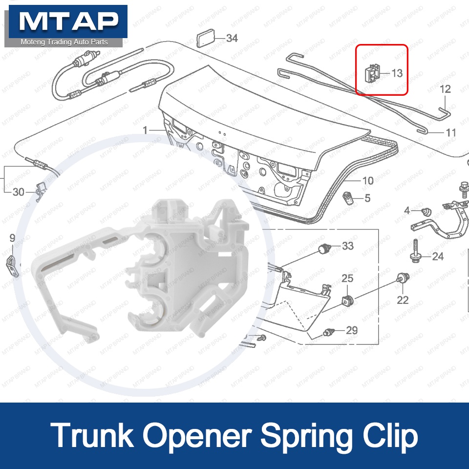 Trunk Opener Spring Clip For HONDA ACCORD 1992-2013/CIVIC EK ES/CITY GD ...