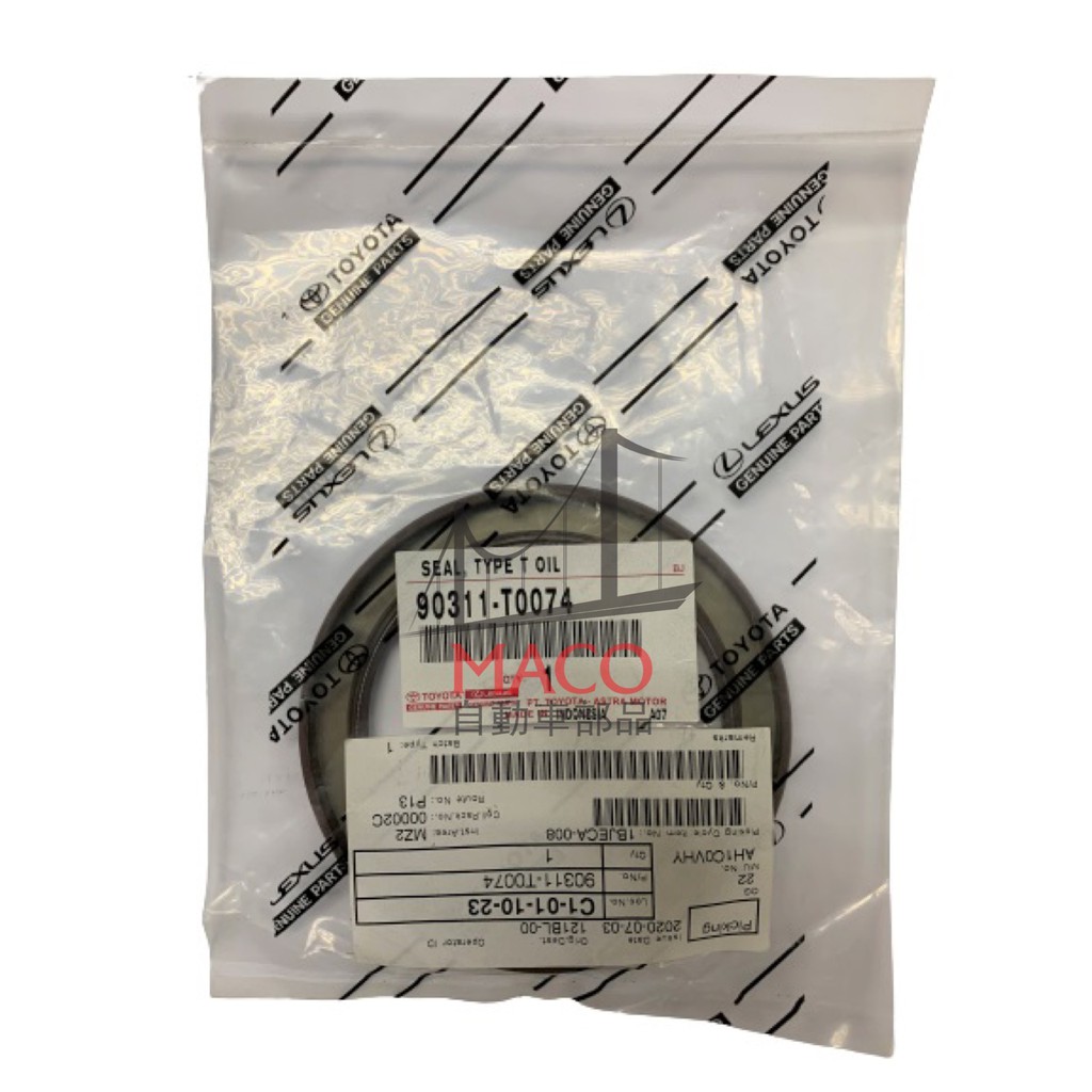 90311-T0074 (ORIGINAL TOYOTA), SEAL, ENGINE REAR OIL, TOYOTA AVANZA F65 ...