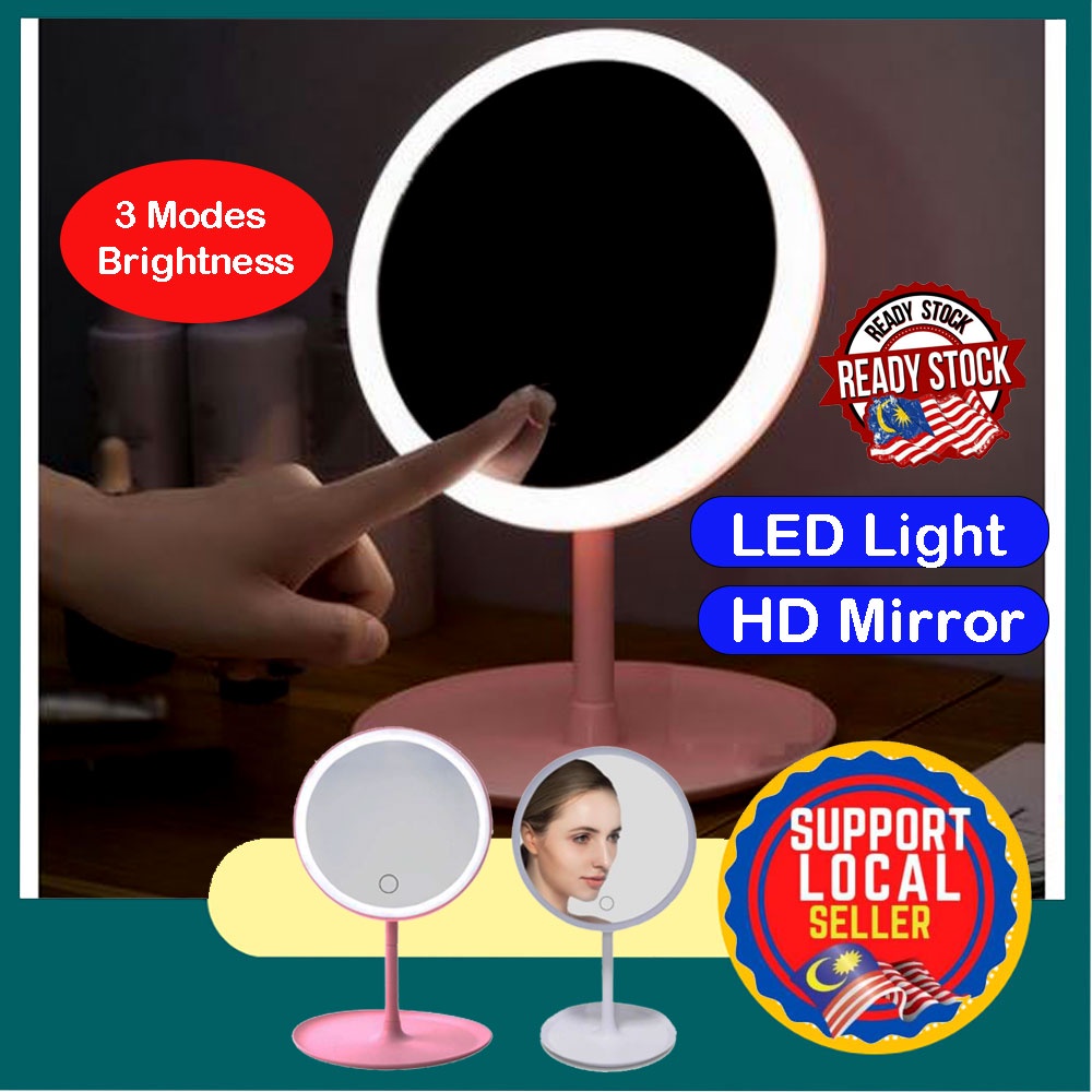 🔥LED BEAUTY MIRROR ️🔥 LED HD Mirror Cermin Muka Light Cosmetic Make Up ...