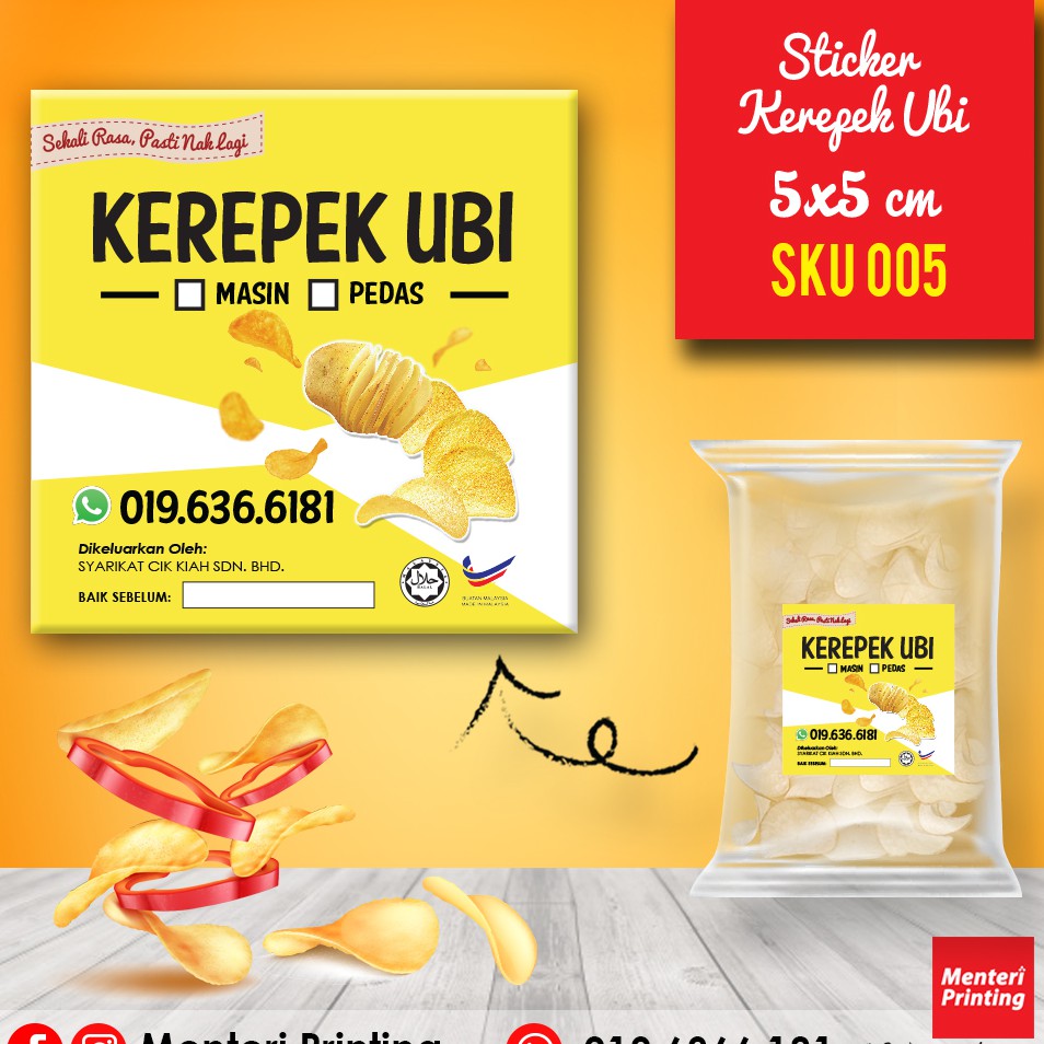 🔥LAKU KERAS!![READY STOCK] STICKER PRODUK KEREPEK UBI SKU05 80PCS 🔥 ...