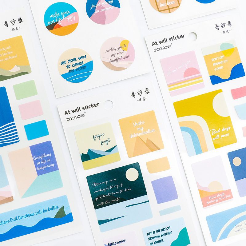 Simple Landscape & Quote Sticker (1 sheet) | Shopee Malaysia