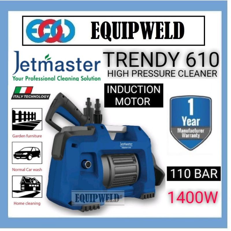 JETMASTER TRENDY 610 HIGH PRESSURE CLEANER WASHER 1400W 110 BAR ...