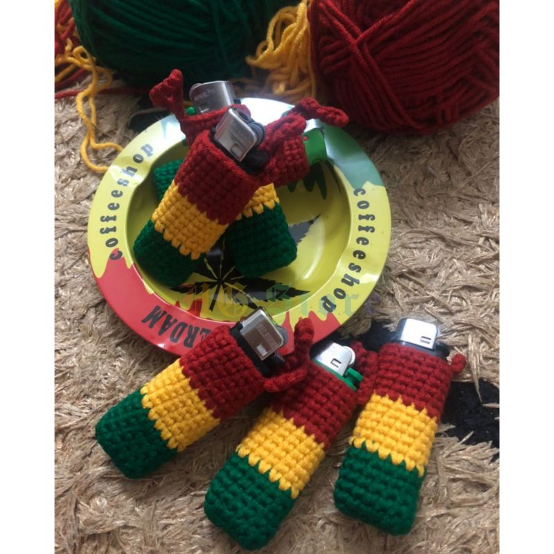 Handmade Crochet Rasta (lighter cover) | Shopee Malaysia