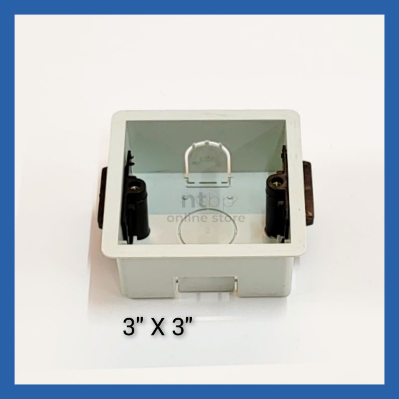 PVC Partition Box 3X3 / 3X6 / 3X7 Switch Base With Clips - White ...