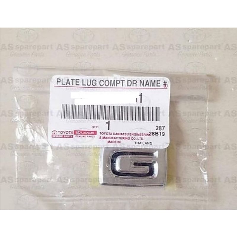 ORIGINAL TOYOTA ALTIS 2003~2006 ZZE122 REAR BONNET EMBLEM G LOGO ...