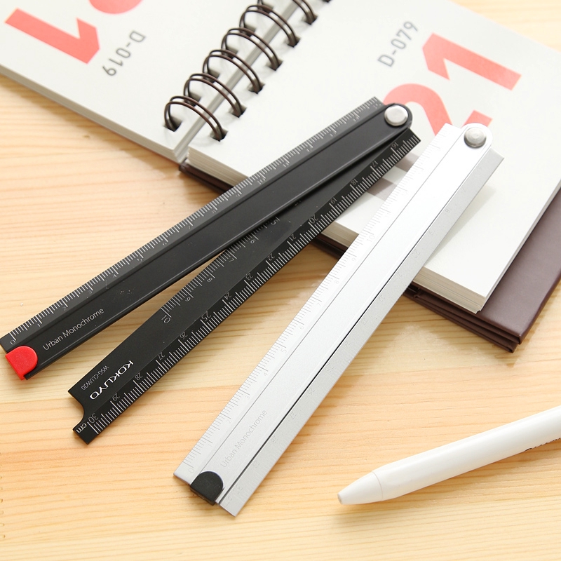 KOKUYO Metal Ruler 15/30cm Alumite Folding Ruler Urban Monochrome for ...