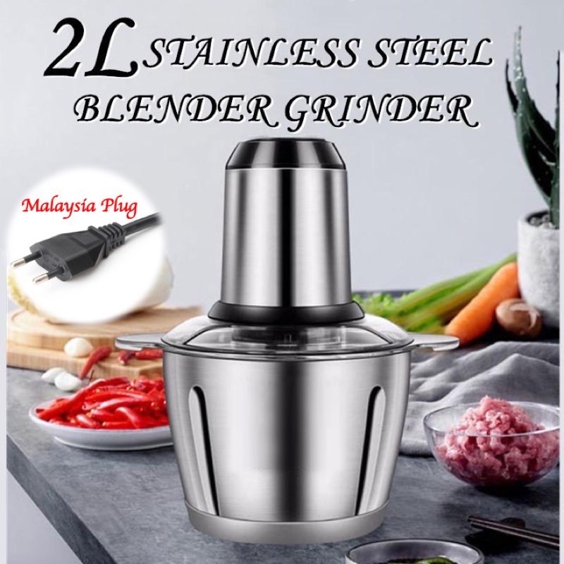 BP Stainless Steel Mixer & Blender Food Chopper Electric Meat Grinder Food Processor Pengisar ...