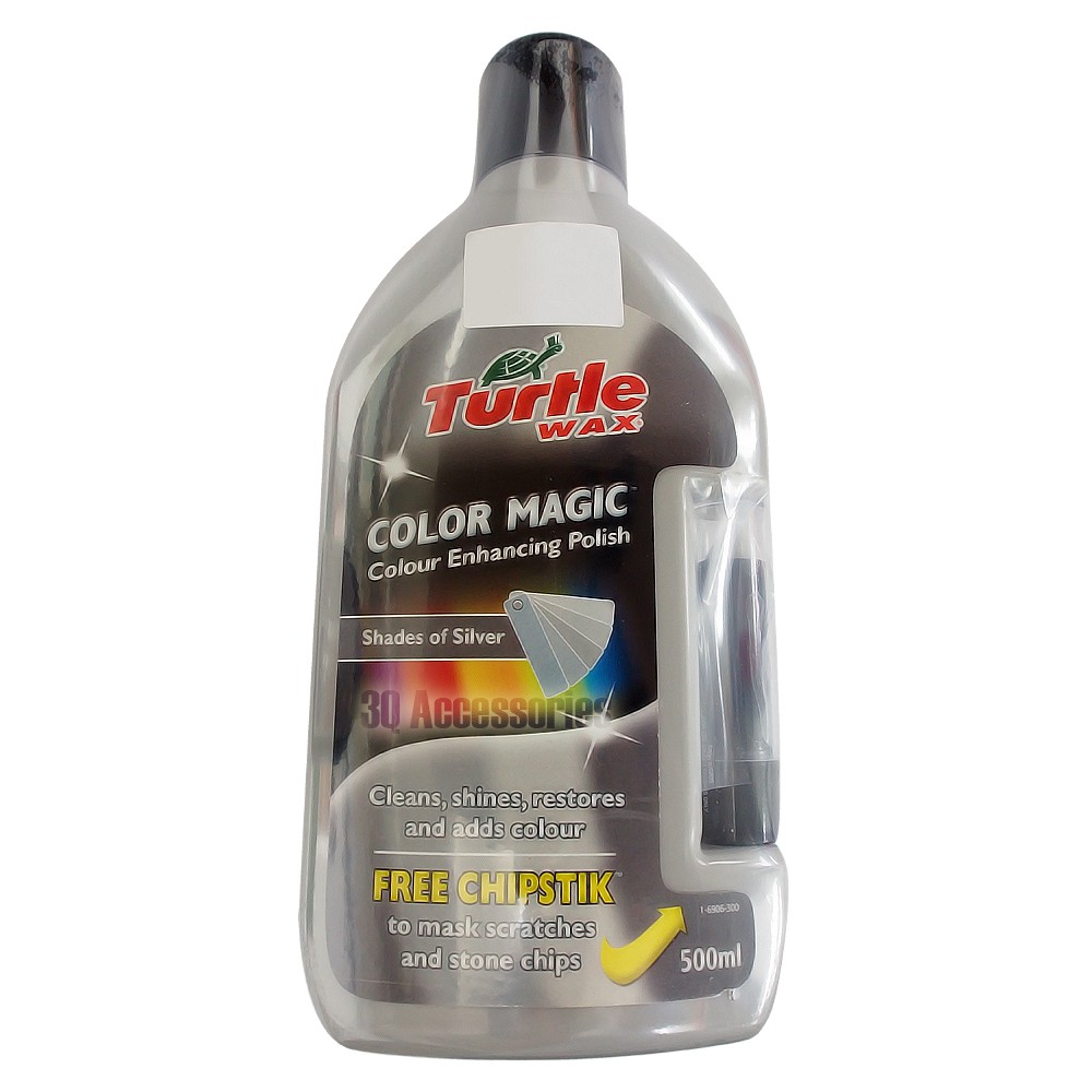 Turtle Wax Color Magic Silver Colour Polish with Chipstick (500ml ...