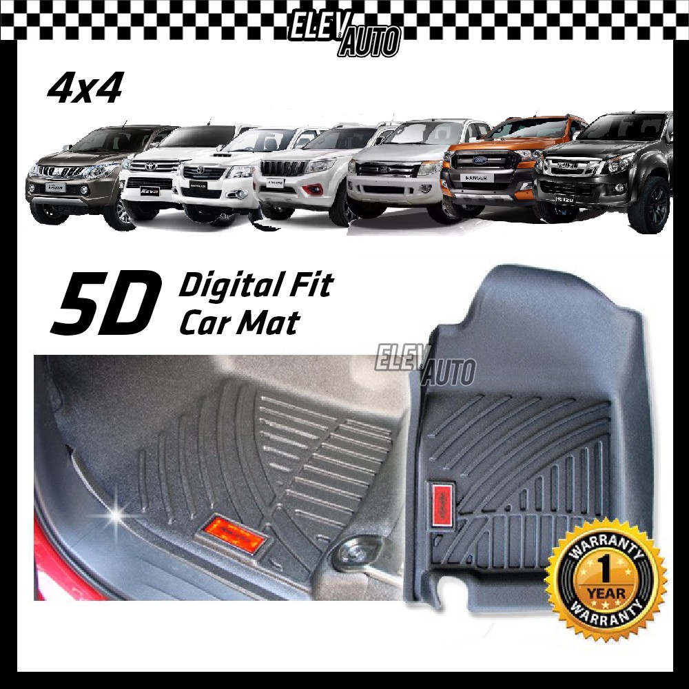 5D Digital Fit Car Mats Car Mat Carmat for 4x4 Toyota Hilux Nissan ...