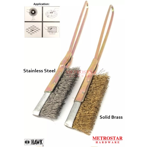 Hawk Heavy Duty Industrial Brass/Stainless Steel Mini Hand Brush For ...