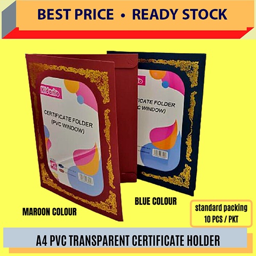 PVC CERTIFICATE HOLDER / FOLDER A4 / SIJIL / CERTIFICATE FOLDER / CLEAR ...