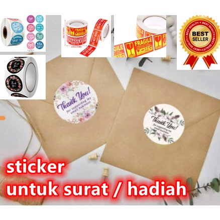 Thank You Round Sticker 500 Pcs Cute Sticker Murah Pelekat Terima Kasih ...