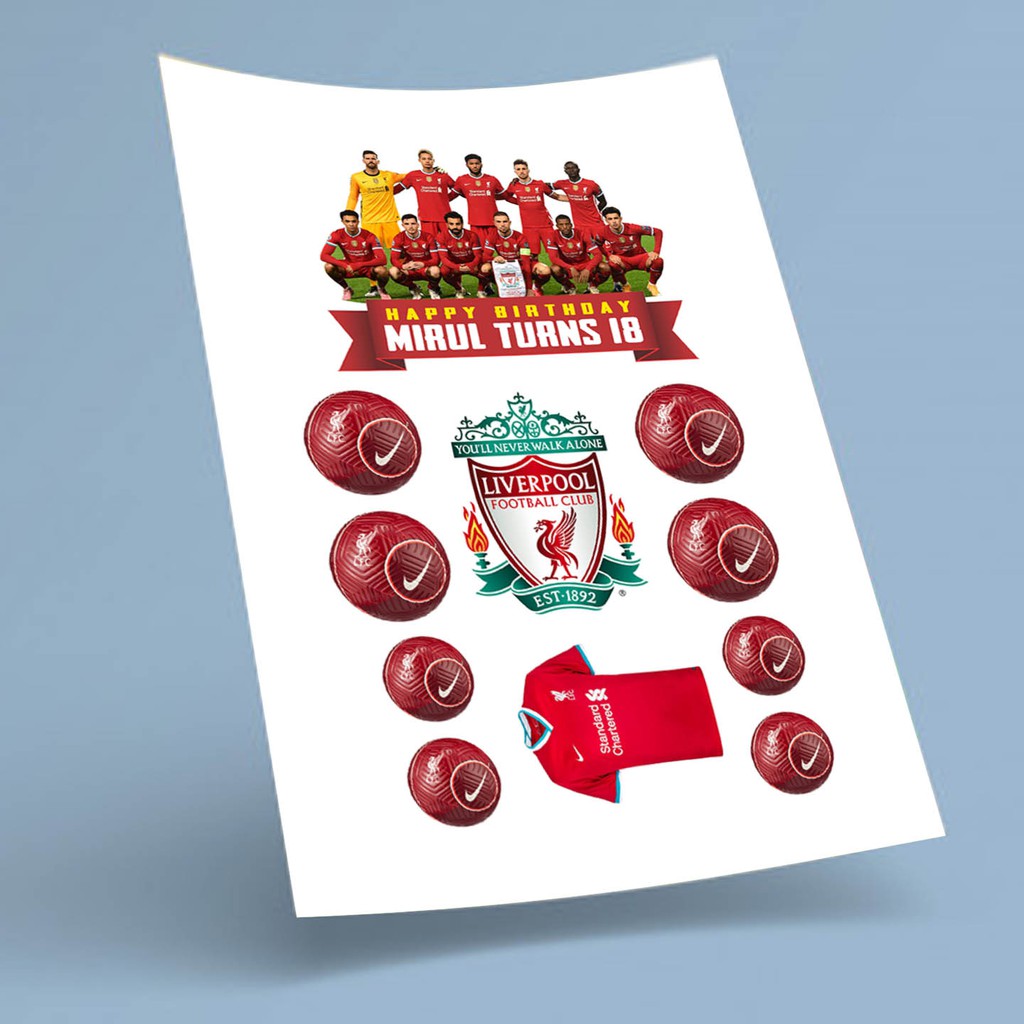 LIVERPOOL FOOTBALL TEAM CUSTOM NAME & AGE [JPEG FORMAT/FILE] [CAKE ...