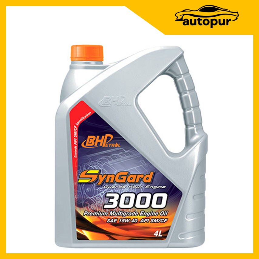 BHP SynGard 3000 15W40 Premium Multigrade Engine Oil 4L | Shopee Malaysia