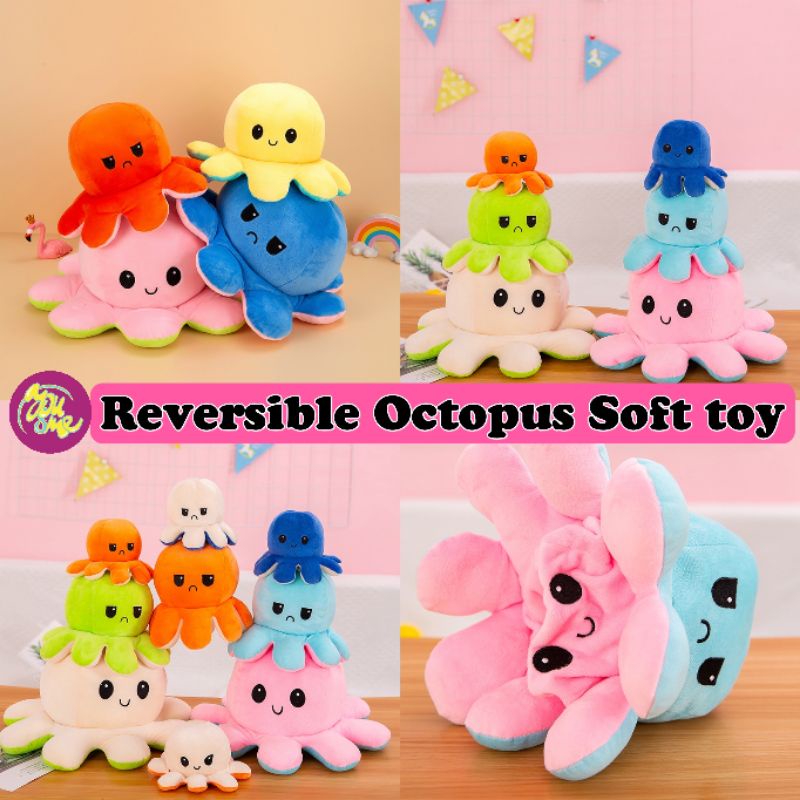 Reversible Octopus doll 20cm 30cm octopus soft toy flip Octopus soft ...