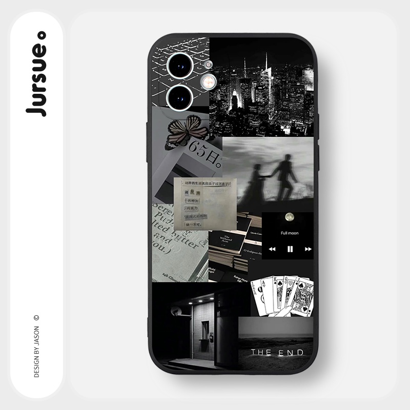 JURSUE Soft Silicone ins Aesthetic Shockproof Square Phone Case Cover ...