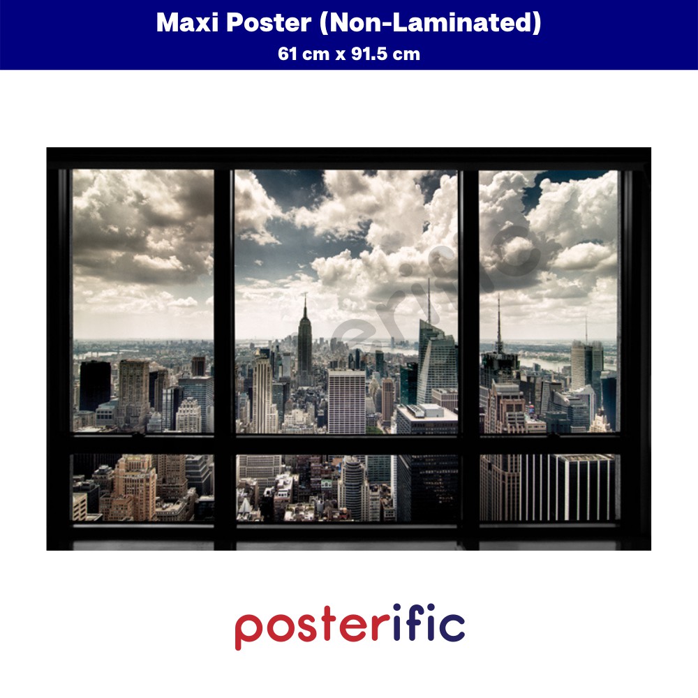 New York Window - Poster (61 cm X 91.5 cm) | Shopee Malaysia