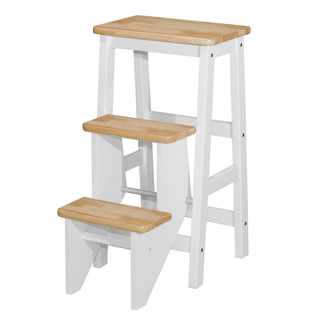 🇲🇾 3 Step Solid Wood Ladder, Foldable Ladder Stool, Kerusi Kayu Tangga ...