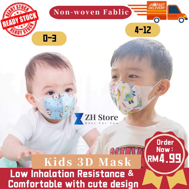 10pcs/pack Cute Cartoon Baby Kids Children 3D Disposable Face Mask (kid ...
