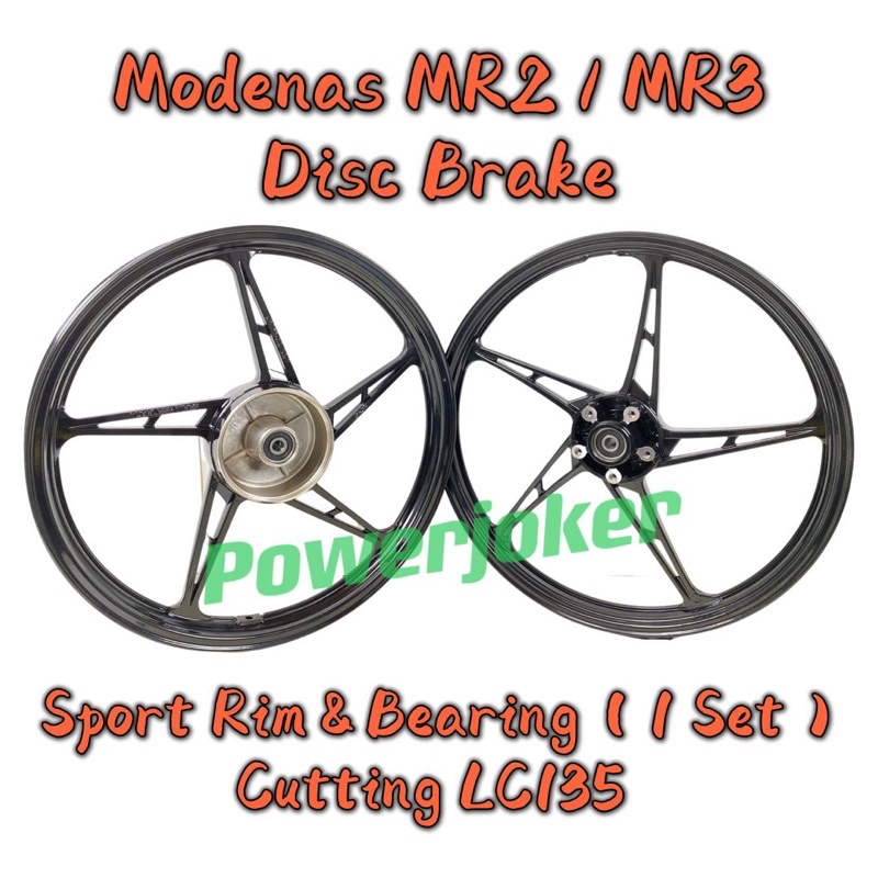 Modenas Kriss MR2 MR3 (Front Disc Brake) Cutting LC135) (140 / 160 X 17) 5 Batang Sport Rim Siap ...
