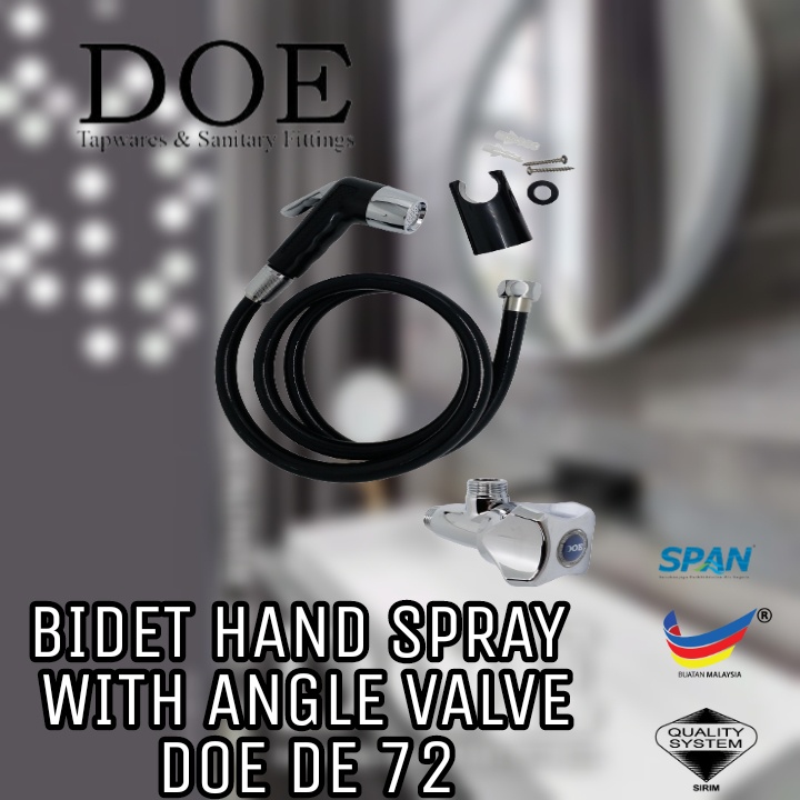[100% ORIGINAL] DOE DE72 Bidet Hand Spray with Angle Valve/ DOE DE46 1/2" Right Angle Valve ...