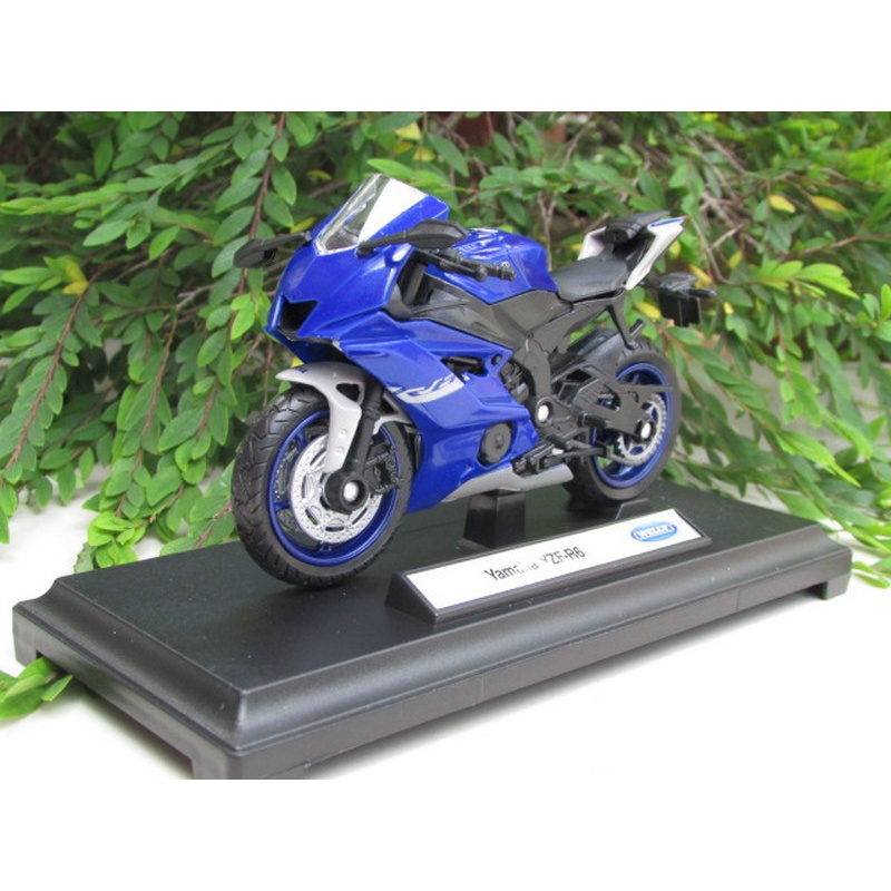 Welly 1/18 Yamaha YZF R6 Blue (2020) Super Sport Bike Diecast ...