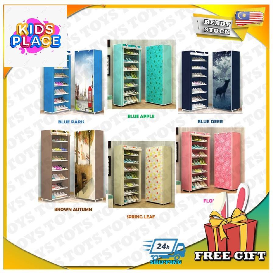 (JIMAT) Rak Almari Besar Kotak Kasut 7 Tingkat Muat 30 Pasang Kasut 7 ...