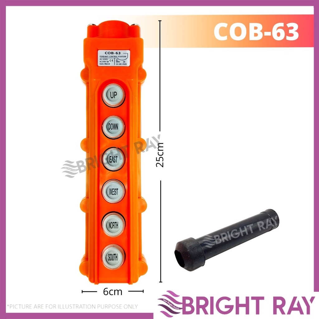 COB-61/COB-62/ COB-63 Rainproof Hoist Crane Push Button Switch Crane Pendant Control Station UP ...