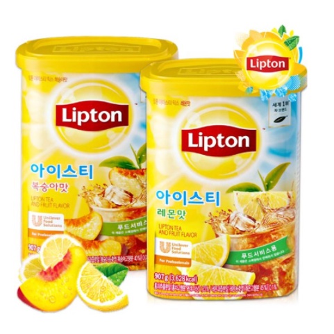 [Lipton] peach & lemon iced tea Lemon & Peach 907g/ No1 Korean tea | Shopee Malaysia