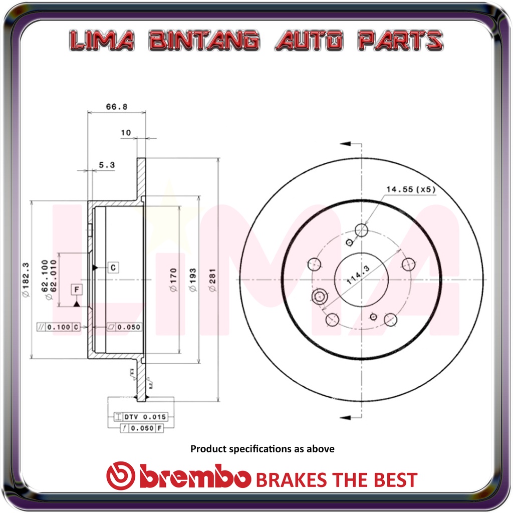 Toyota Camry ACV40 ACV41 ACV50 ASV50 ACV51 Front / Rear Brake Disc Rotor 1Pair Brembo *Original ...