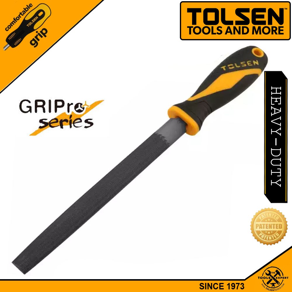 Tolsen Steel File Half Round (8") TPR Handle 32005 | Shopee Malaysia