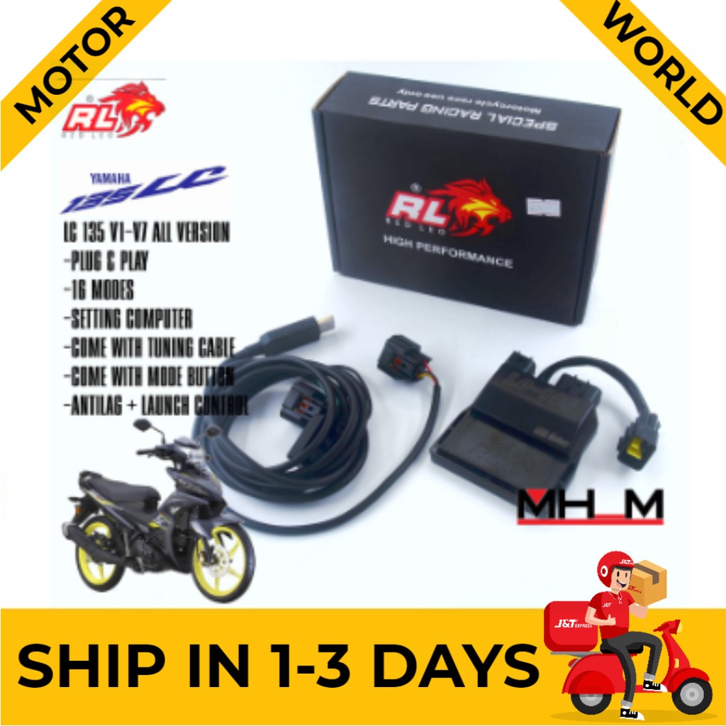 RED LEO YAMAHA LC135 LC 135 V1-V7 CDI RACING UNIT PNP SETTING MELETUP ...