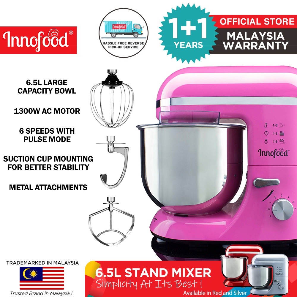 Innofood High Speed Power Stand Mixer - Pink (6.5L/1300W) KT-609 | Shopee Malaysia
