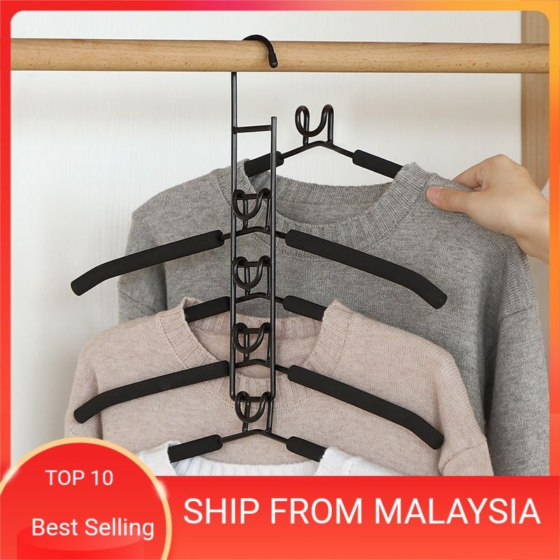 multi layer storage hanging clothes rack | penyangkut baju | Shopee ...
