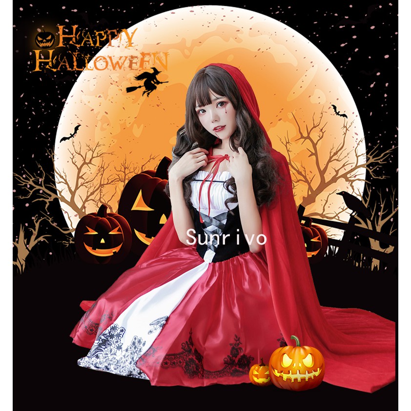 Cosplay Halloween Costume Little Red Riding Hood COS Clothing Adult ...