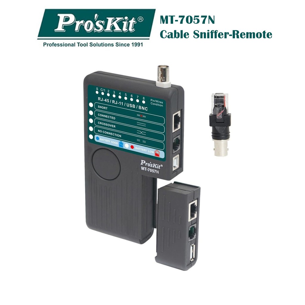 Pro'sKit MT-7057N Cable Sniffer-Remote Test RJ45 RJ12 RJ11 BNC Cable ...