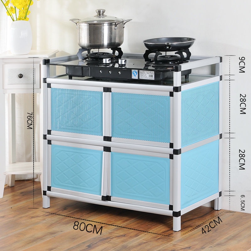 aluminum alloy simple kitchen cabinet storage cabinet stove balcony ...