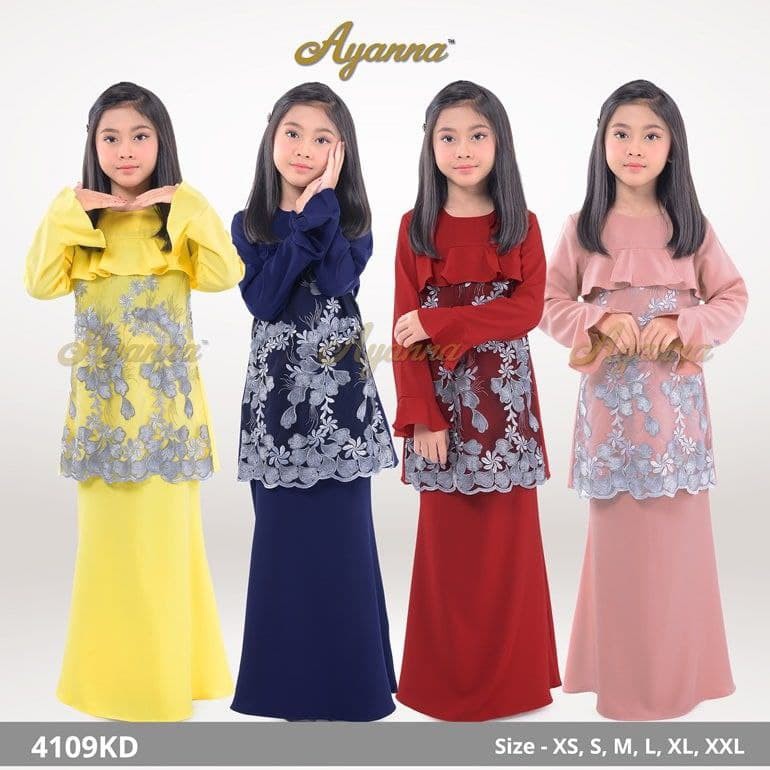 RAYA COLLECTION 2021 Amanda Lace Kurung Budak (4109KD) | Shopee Malaysia