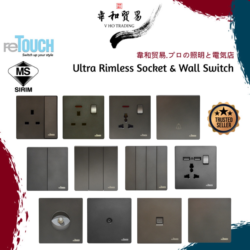 [VHO][SIRIM] ReTouch Ultra Rimless Socket & Wall Switch Ultra Slim ...