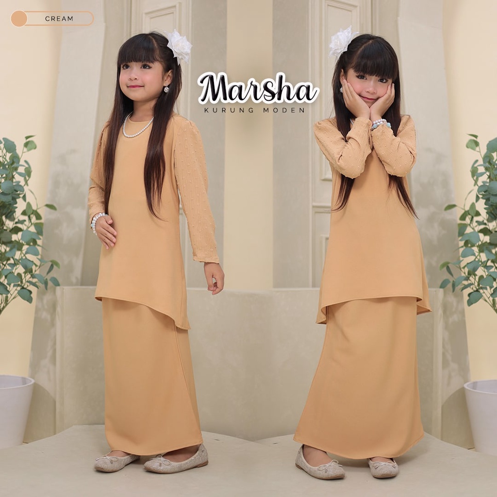 BAJU KURUNG BUDAK MODEN MARSHA RAYA SET SEDONDON IBU ANAK 2024 MUSLIMAH ...