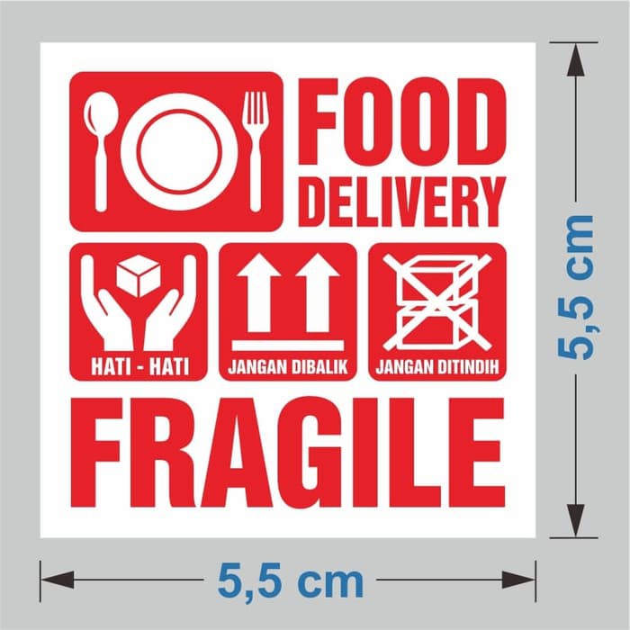 Food Delivery Stickers Fragile Food Delivery Stickers 5,5 x 55 cm. 1 ...
