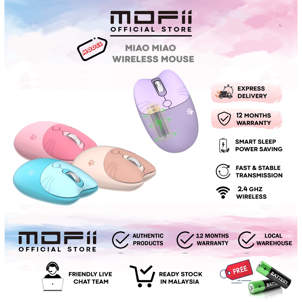 Mofii M3 Super Cute Cat Mouse Handy Wireless Mouse PC Laptop Office ...